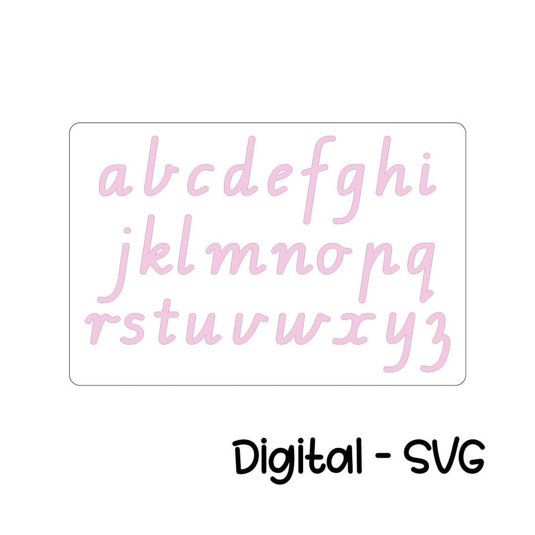 DIGITAL SVG FILE- A-Z trace board (Pre Cursive font) – AT Blanks Australia