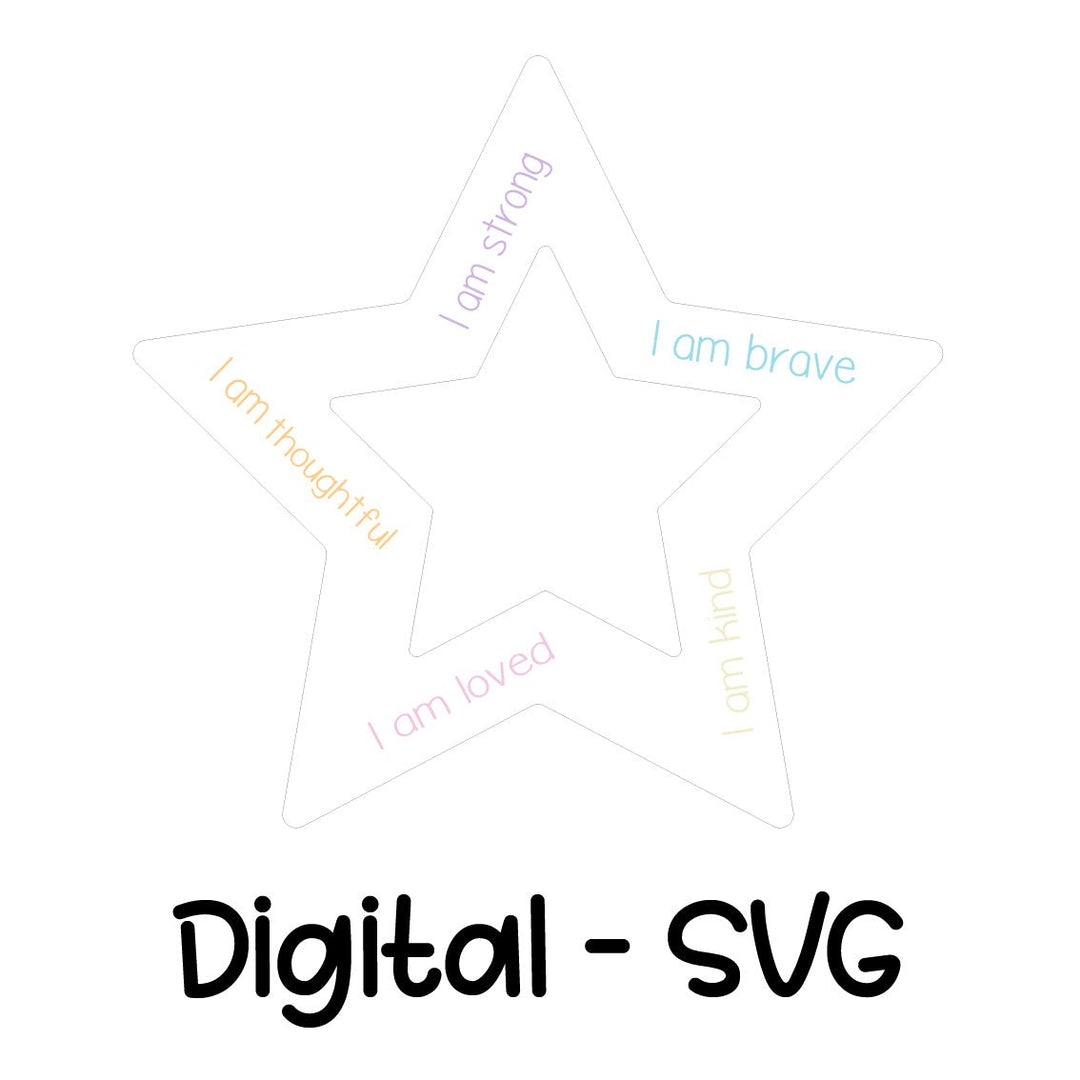 DIGITAL SVG FILE- Affirmation Star – AT Blanks Australia