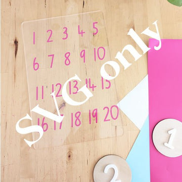 DIGITAL SVG FILE- Numbers trace board – AT Blanks Australia