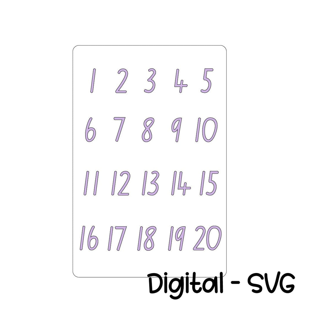 DIGITAL SVG FILE- Numbers trace board – AT Blanks Australia