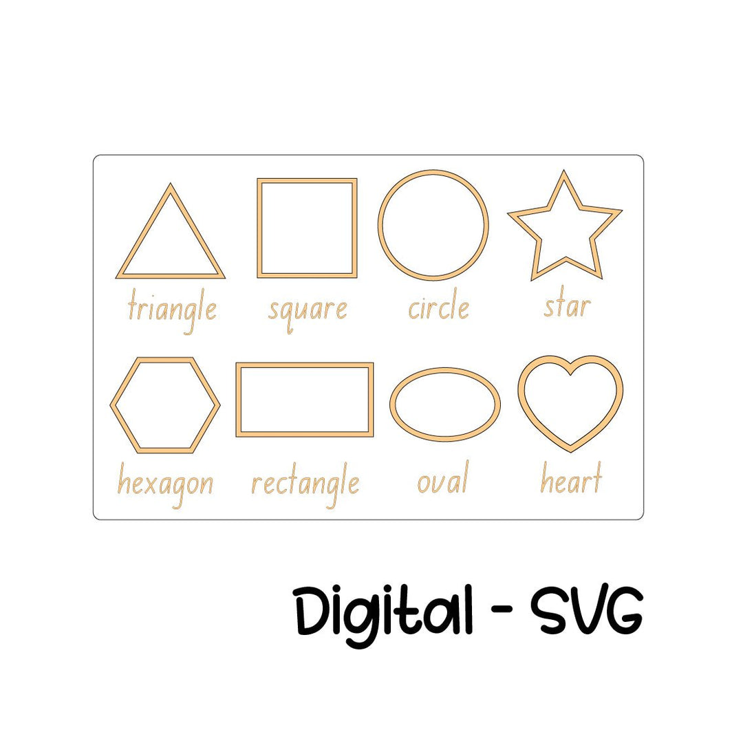 DIGITAL SVG FILE- Shape trace board – AT Blanks Australia