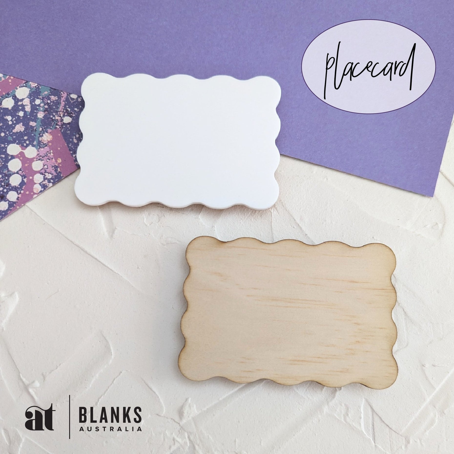 Wavy Rectangle Acrylic blanks | Craft Blanks – AT Blanks Australia